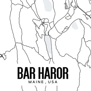 Bar Harbor Maine Map Printable Printable Map for Office - Etsy