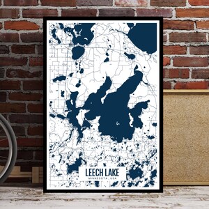 Leech Lake Printable Map Leech Lake MN Wall Art Leech Lake - Etsy