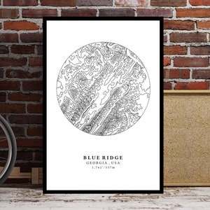 Blue Ridge Georgia Map Printable, Printable Map for Office, Blue Ridge ...