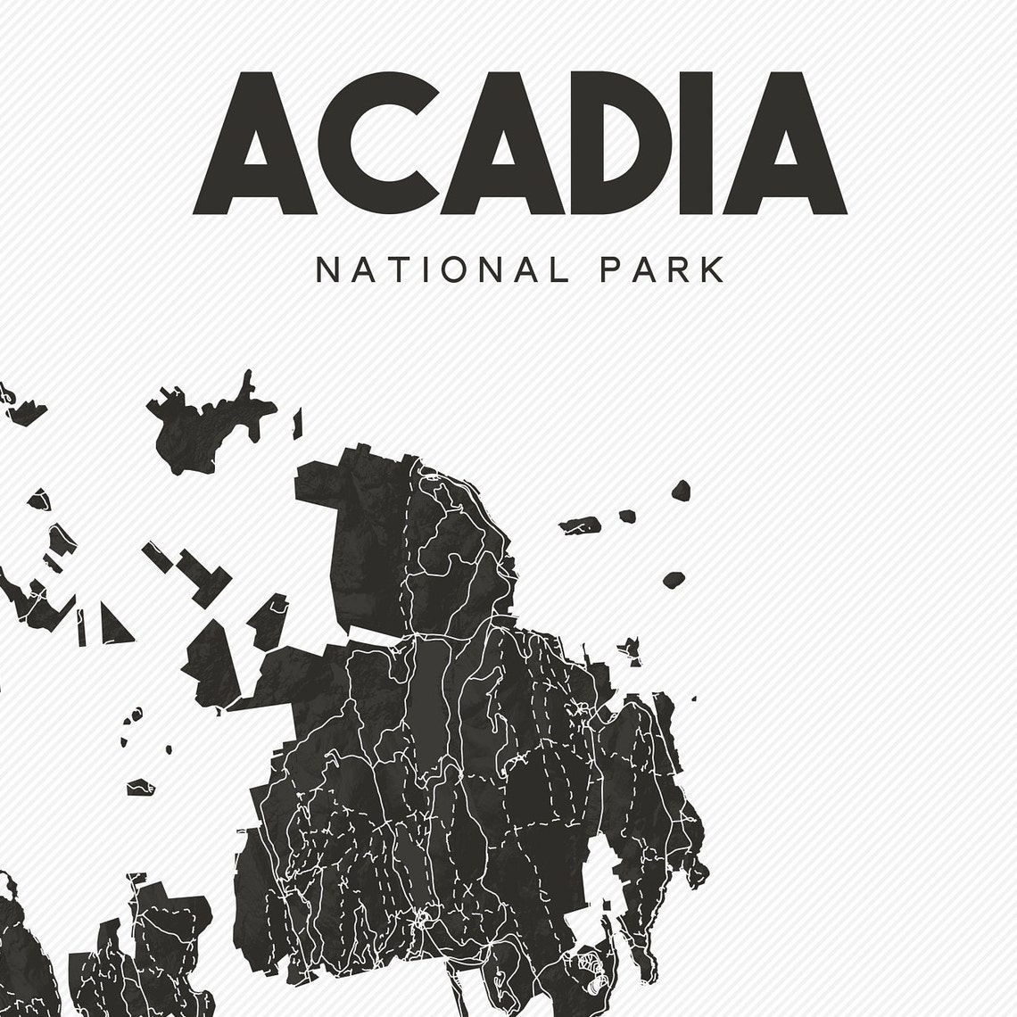 Acadia National Park Map 18"x24", Digital Download, Acadia Map Art ...