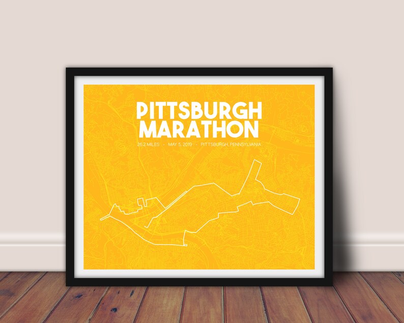 Pittsburgh Marathon Course Map 2019 Marathon Printable Map - Etsy