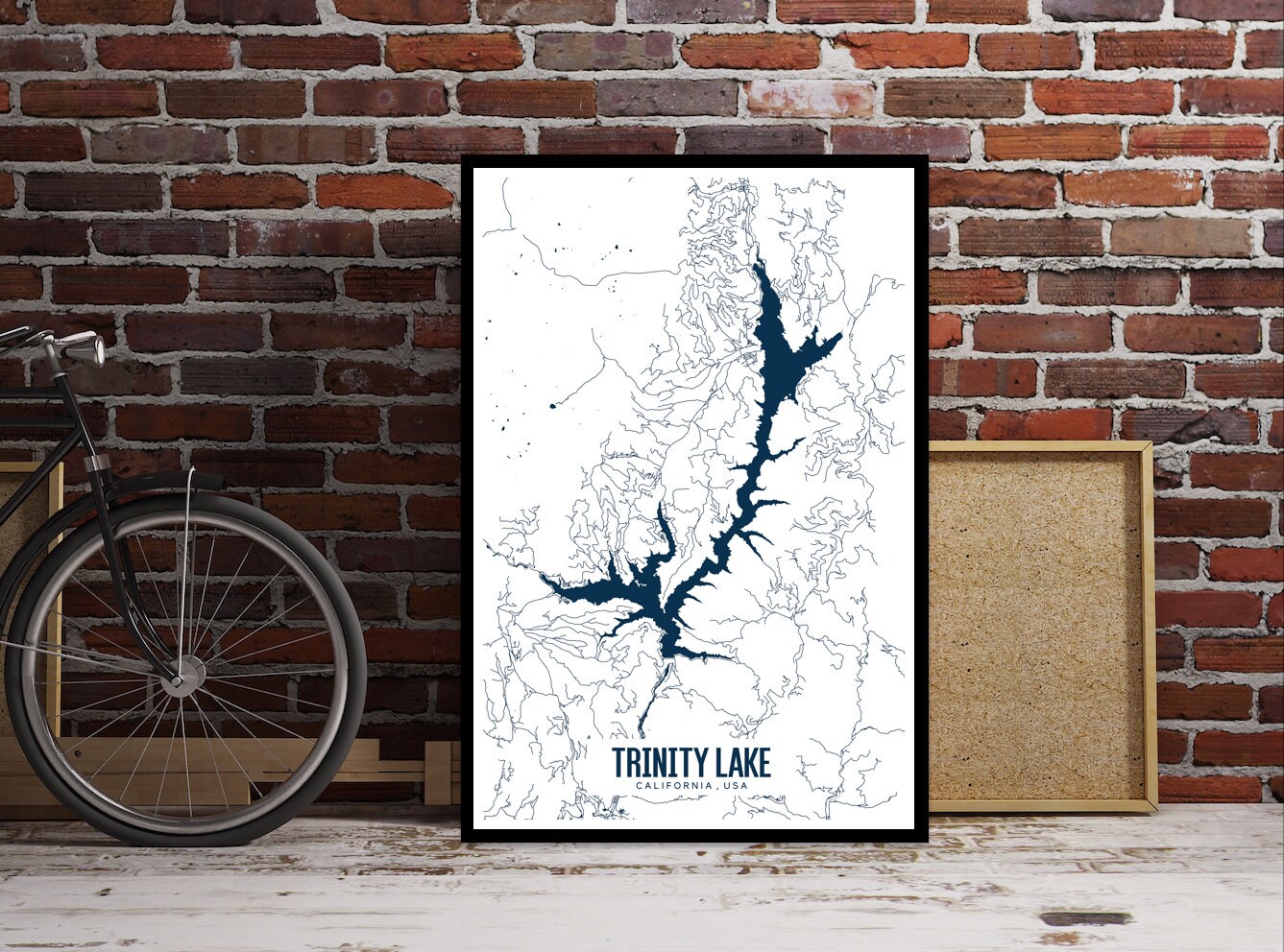 Trinity Lake Printable Map Trinity Lake California Wall Art - Etsy