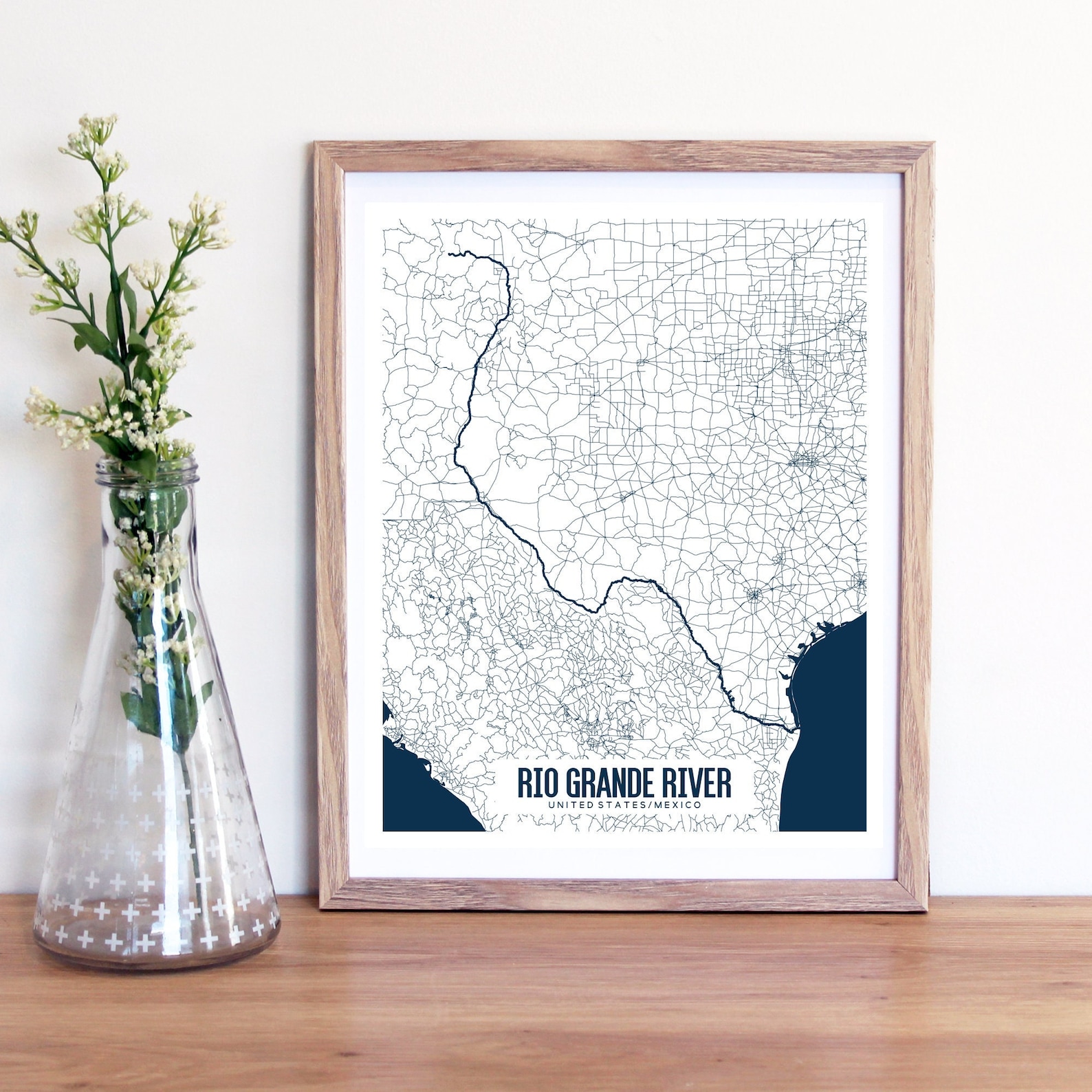 Rio Grande River Printable Map Poster Rio Grande Map Rio | Etsy