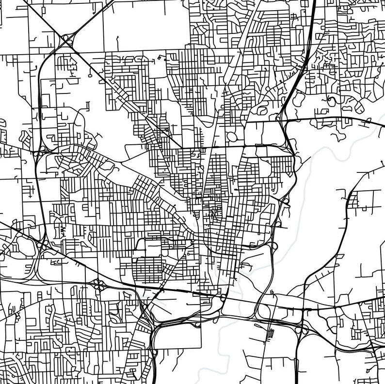 Jackson Mississippi Printable Map, Jackson MS Wall Art, Printable City ...