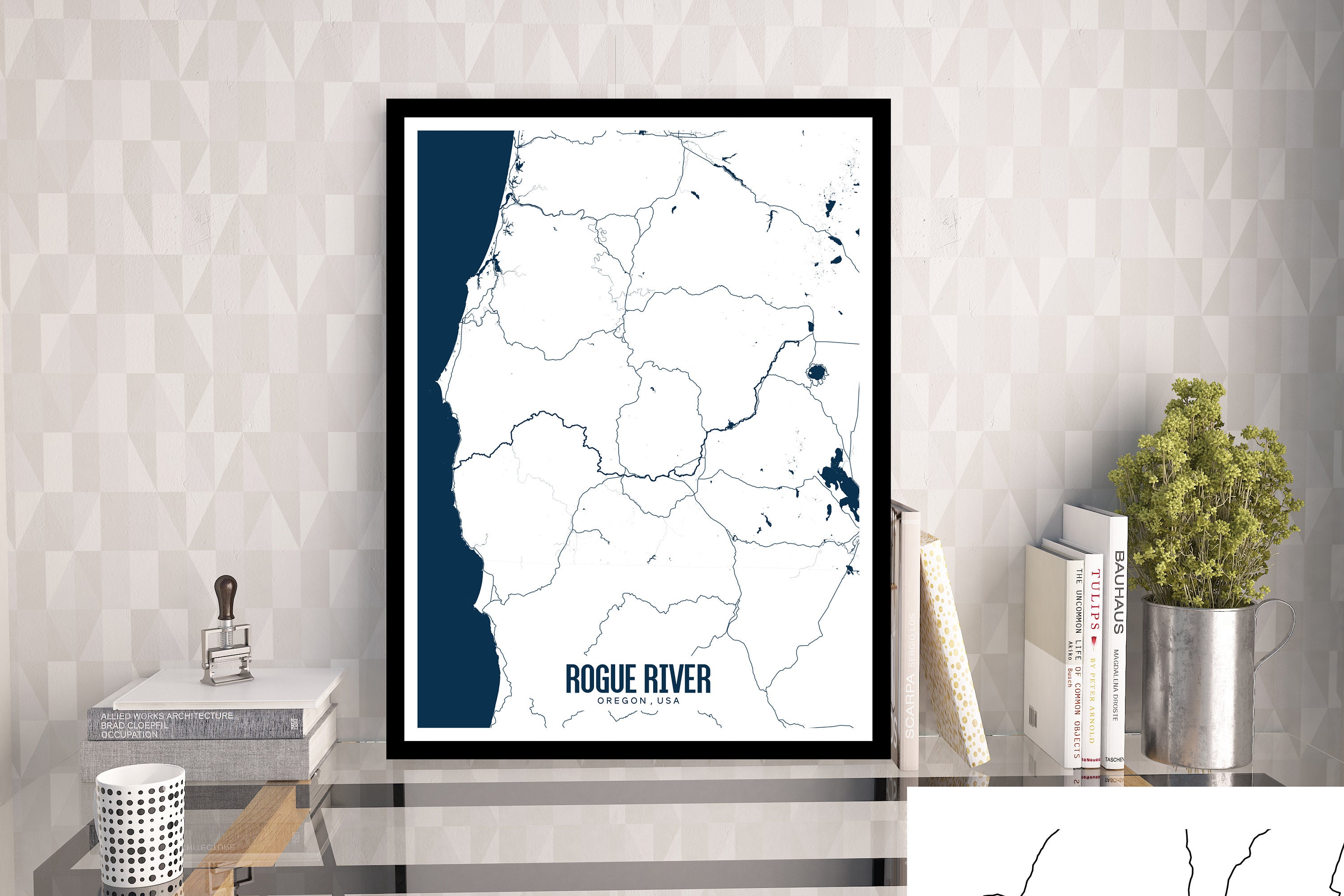Rogue River Oregon Printable Map Rogue River Map Crater Lake - Etsy