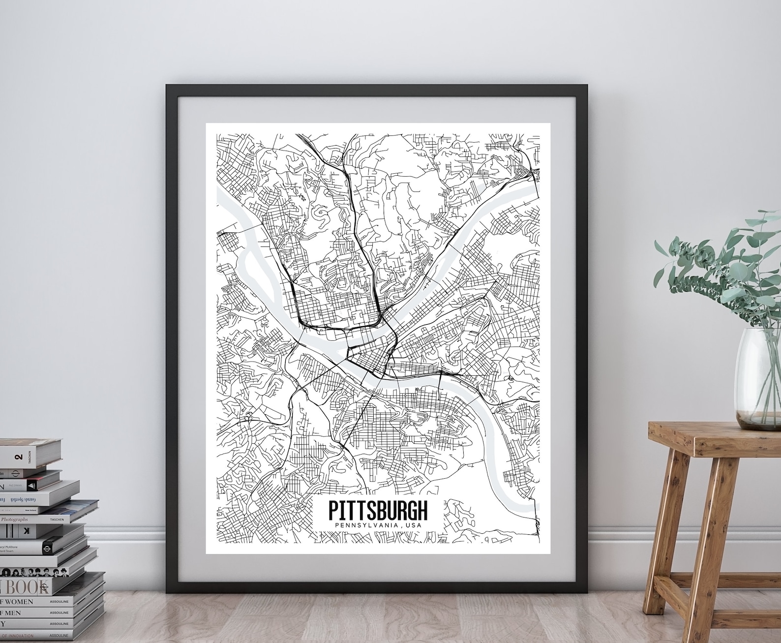 Pittsburgh Pennsylvania Map Printable Pittsburgh City Map - Etsy