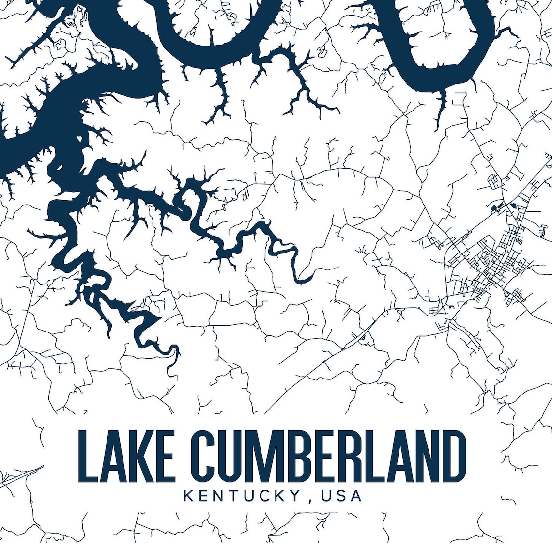 Lake Cumberland Kentucky Printable Map Lake Cumberland Map - Etsy