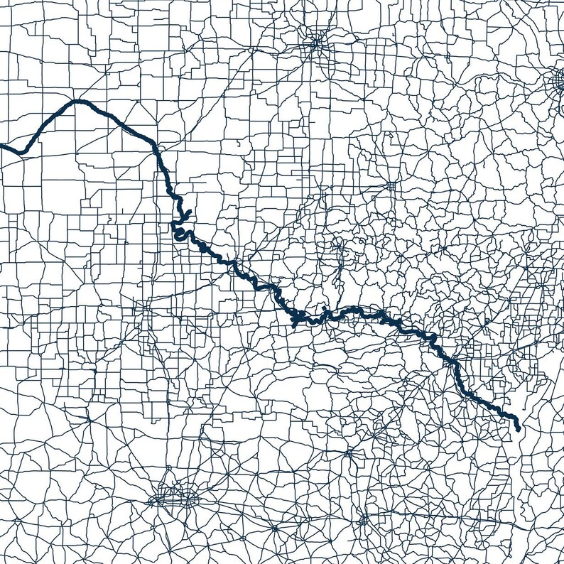 Arkansas River Printable Map Poster Arkansas River Map - Etsy