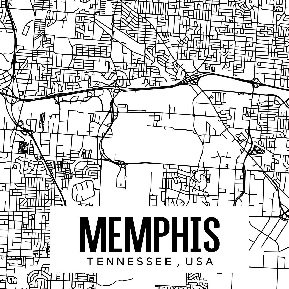 Memphis Tennessee Map Printable Printable Map for Office | Etsy