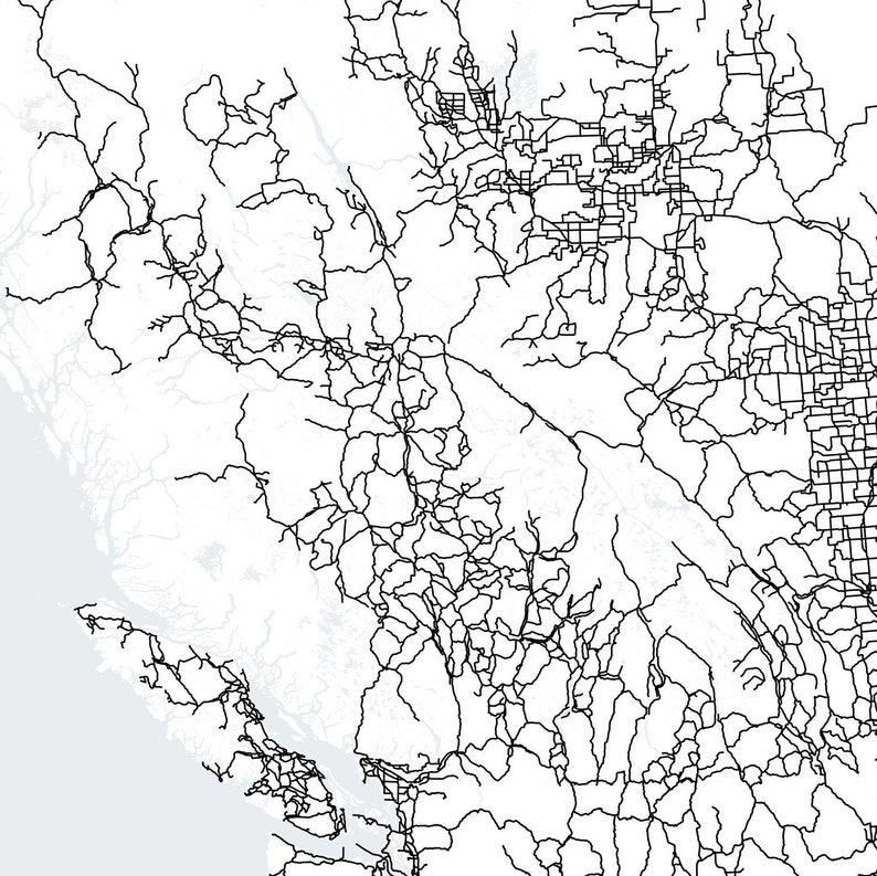 British Columbia Map Printable Printable Map for Office | Etsy