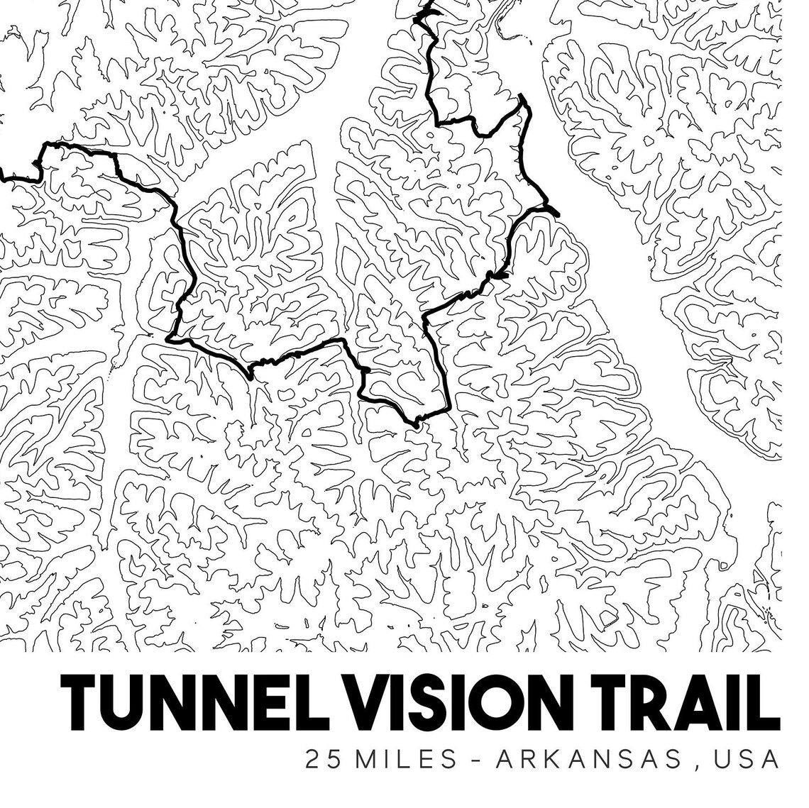 Tunnel Vision Trail Topographic Map Printable Mountain Biking | Etsy