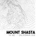 Mount Shasta Topographic Map, Mt Shasta Map, Mount Shasta Print ...