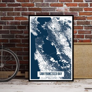 San Francisco Bay Printable Map, San Francisco Wall Art, California Map ...