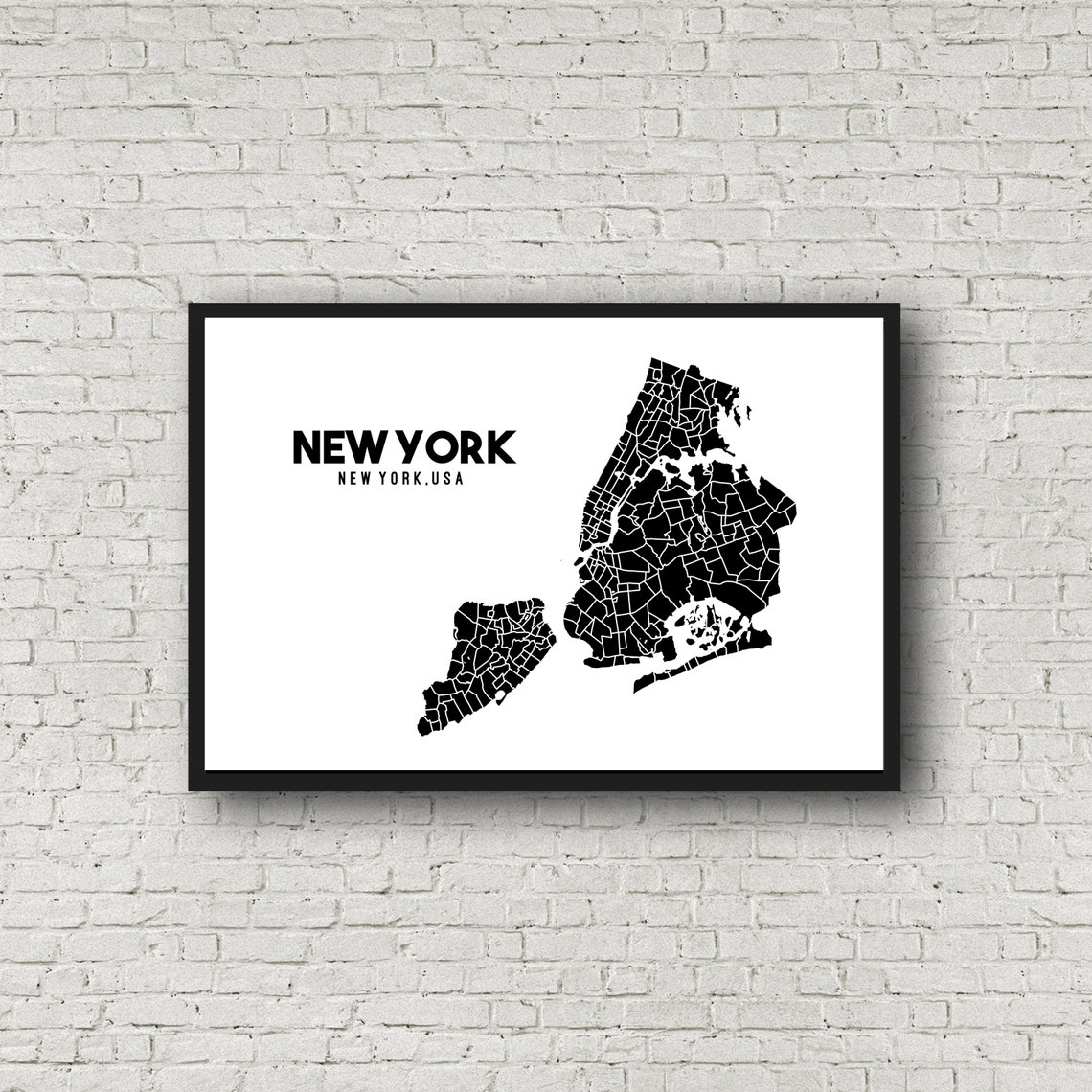 New York City Printable Map NYC Map Poster NYC Map New York - Etsy