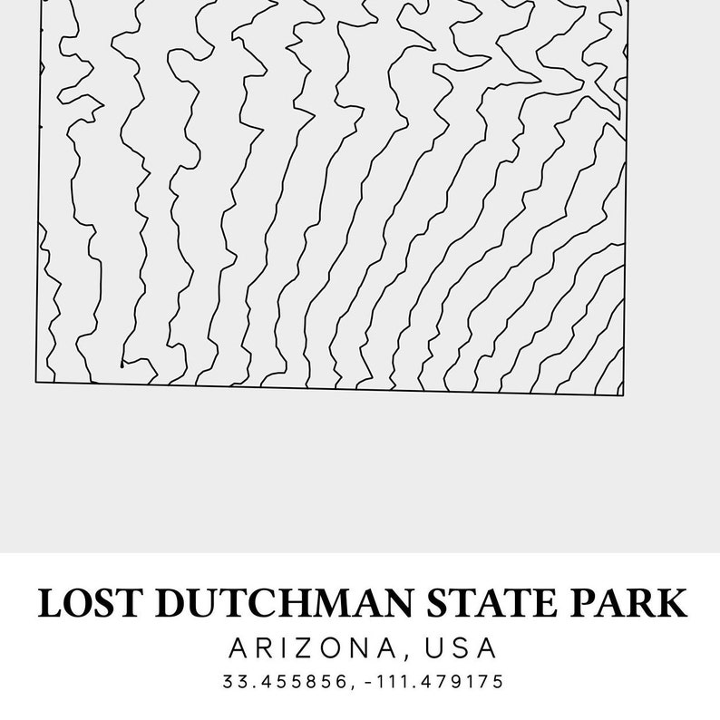 Lost Dutchman State Park Printable Topographic Map Lost - Etsy