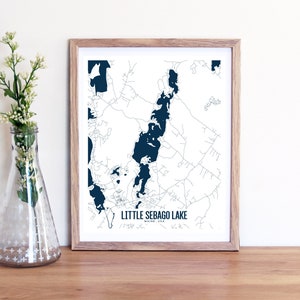 Little Sebago Lake Printable Map Little Sebago Lake Maine - Etsy