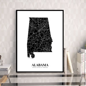 Map of Alabama Printable Alabama Map Printable AL Map - Etsy