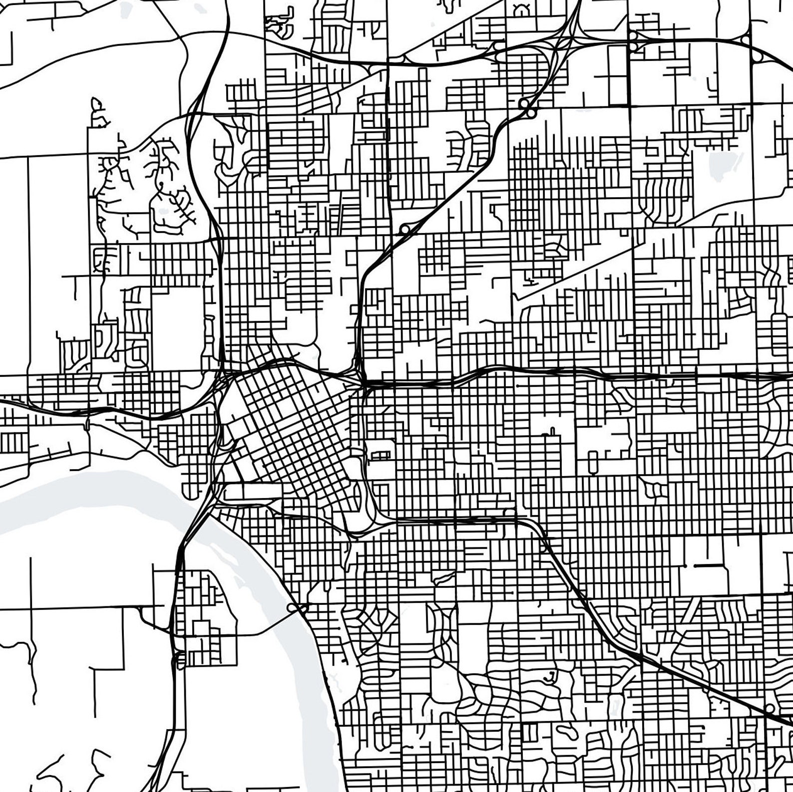 Tulsa Oklahoma Map Printable Tulsa Oklahoma Map Art Tulsa - Etsy
