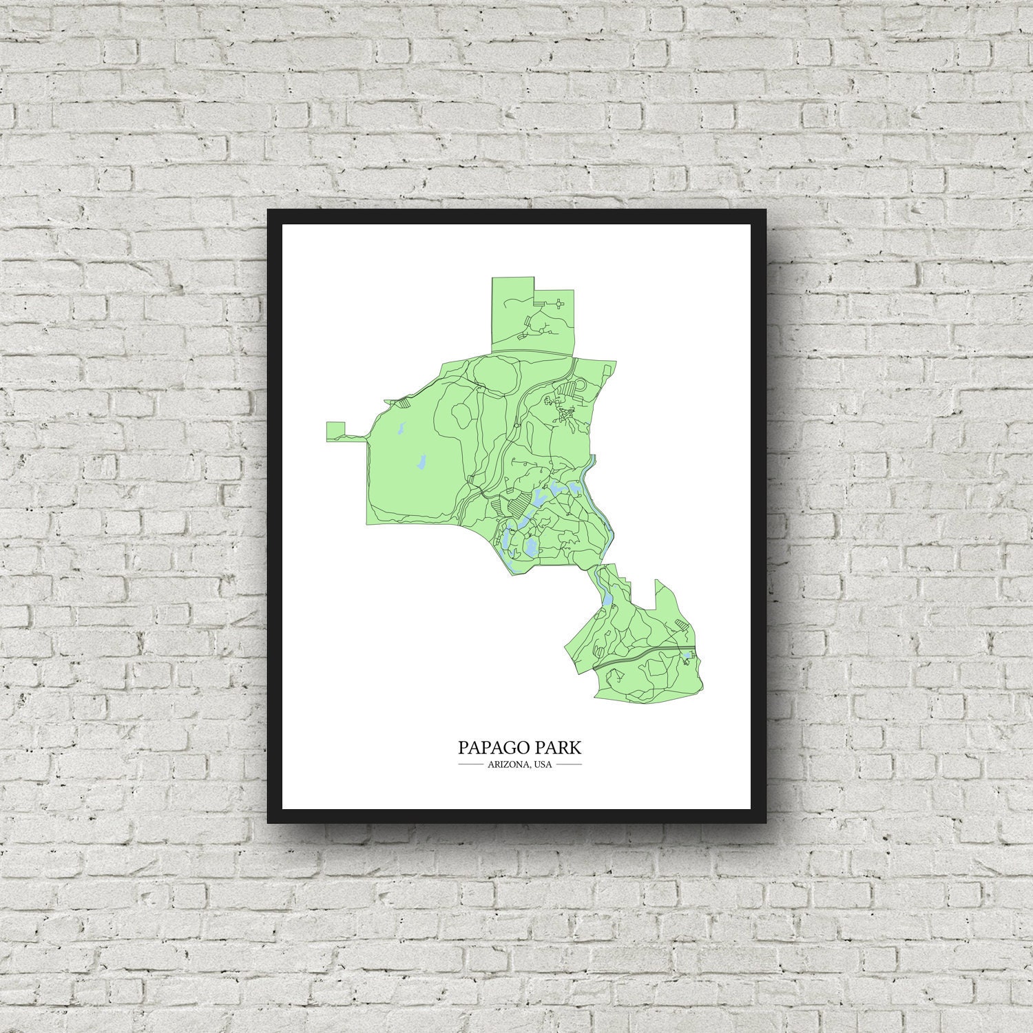 Papago Park Map Printable Papago Park Arizona Tempe AZ Wall - Etsy Canada