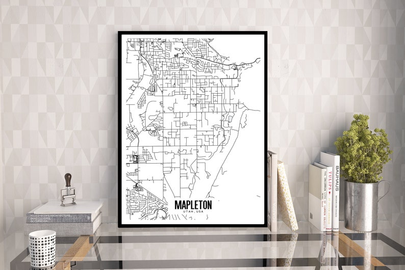 Mapleton Utah Printable Map Mapleton Map Art Mapleton UT - Etsy