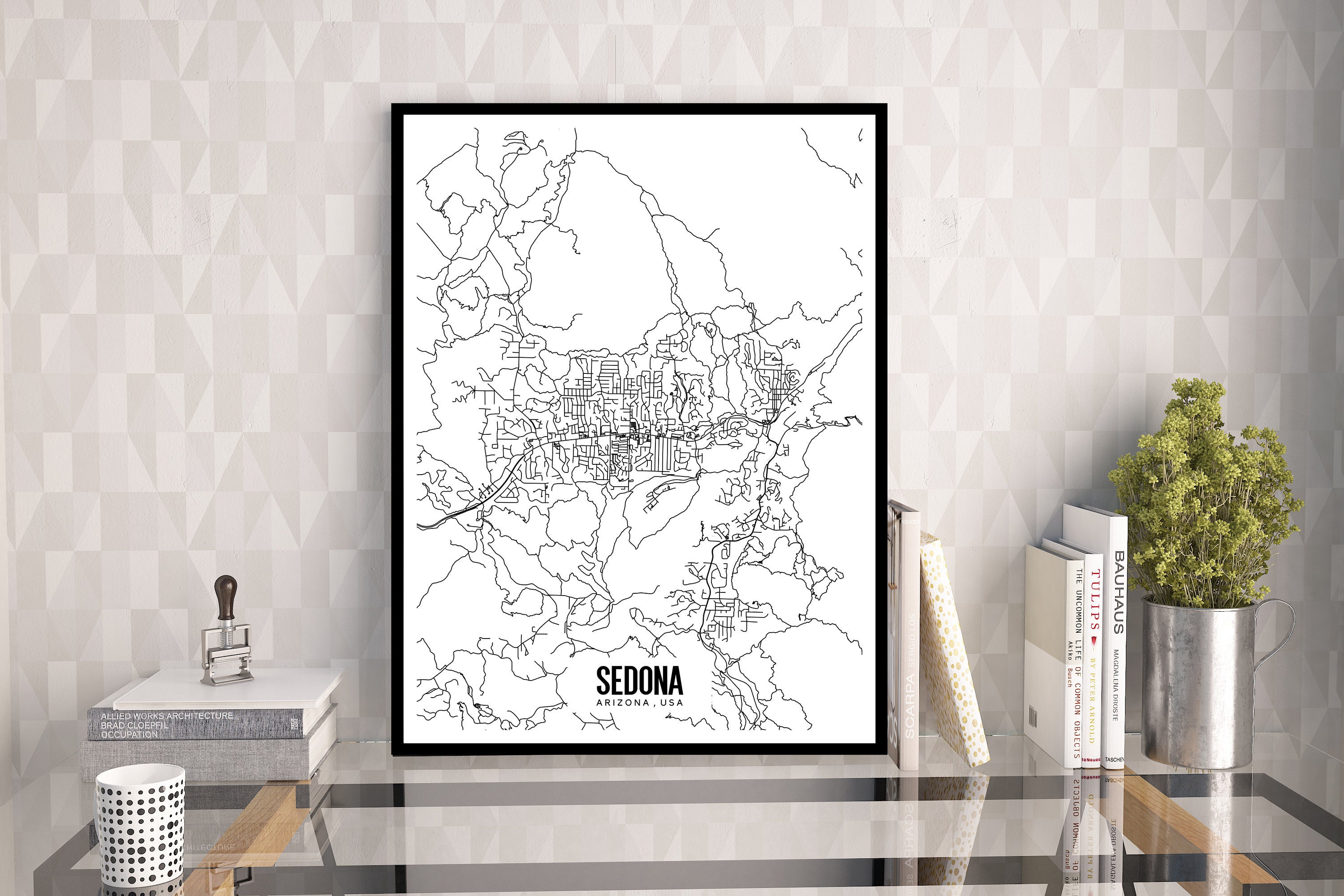 Sedona Arizona Map Printable Sedona Map Poster Sedona - Etsy