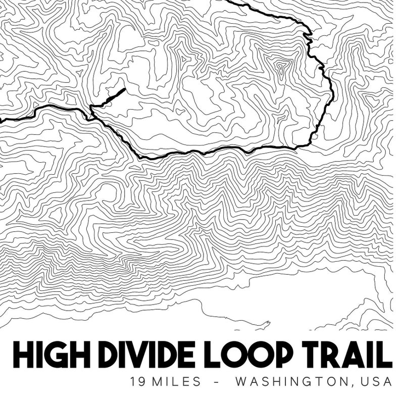 High Divide Loop Trail Topographic Map, Printable High Divide Trail Map ...