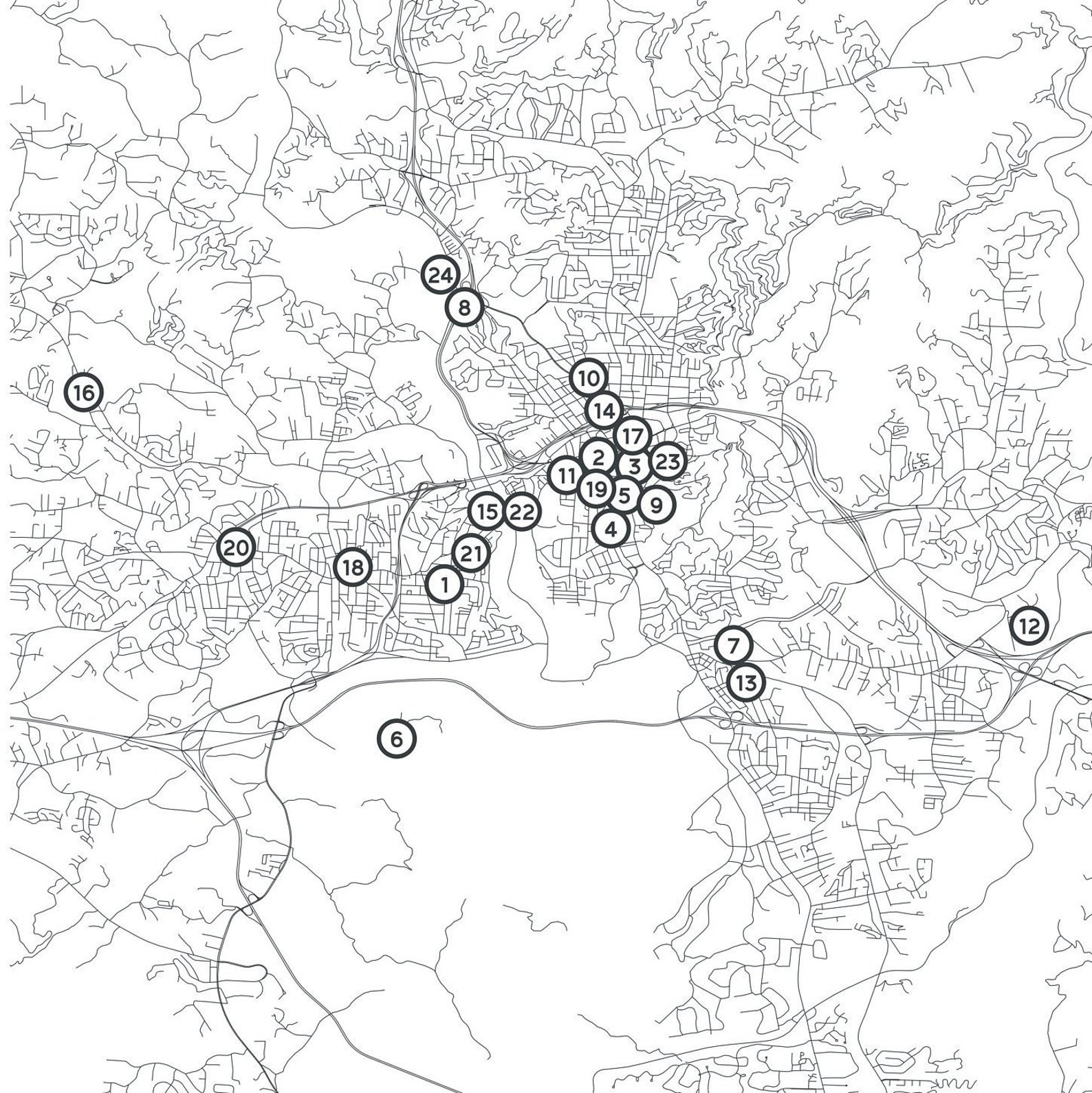 Asheville Breweries Printable Map 16x20 Asheville | Etsy