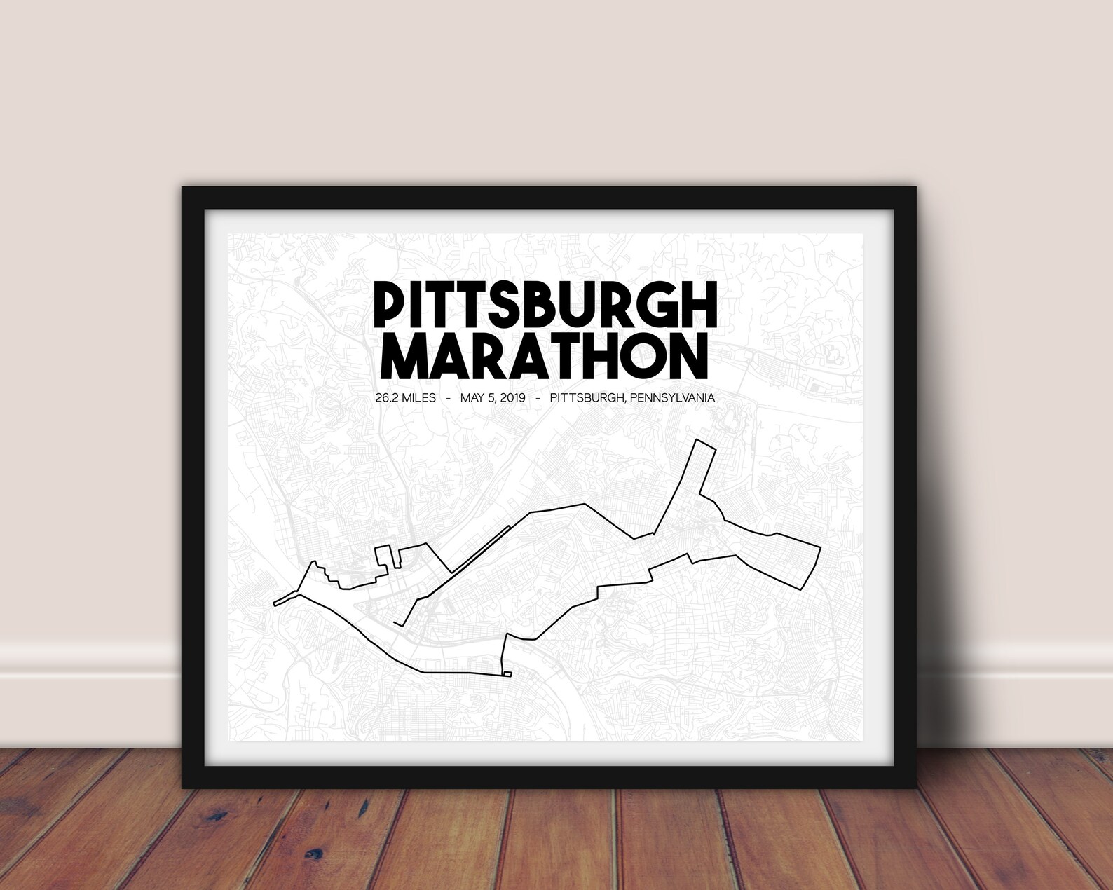 Pittsburgh Marathon Course Map 2019 Marathon Printable Map - Etsy