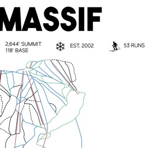 Le Massif Printable Ski Map, Ski Map 16x20, Quebec Map, Printable Ski ...