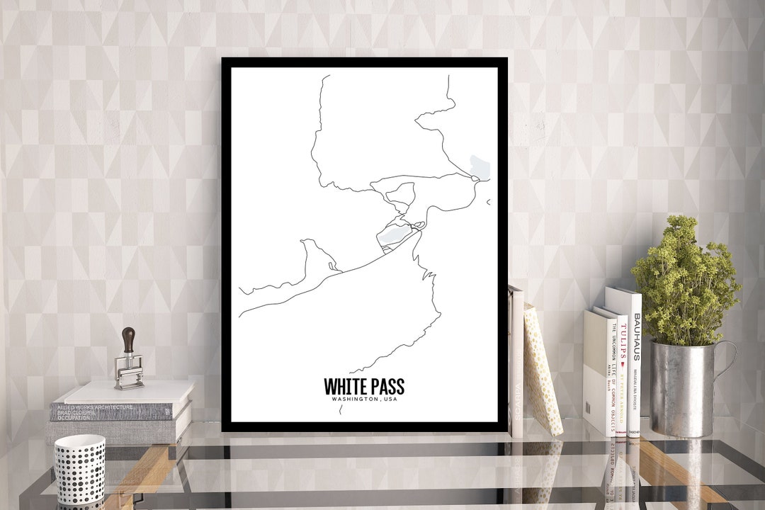 White Pass Washington Map Printable White Pass WA Map Poster - Etsy