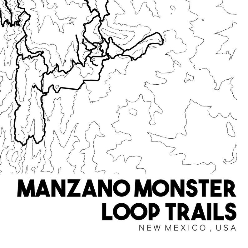 Manzano Monster Loop Trails Topographic Map Printable - Etsy