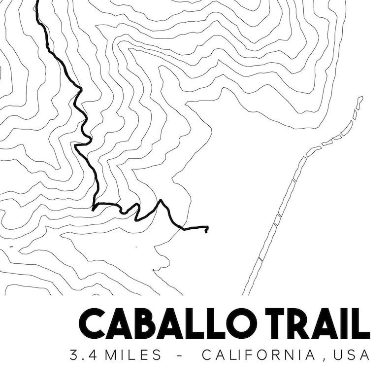 Caballo Trail Topographic Map Printable Mountain Biking Map - Etsy