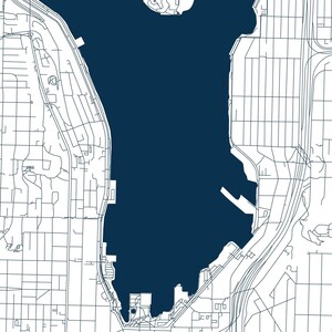 Lake Union Washington Printable Map Lake Union Wall Art Lake - Etsy