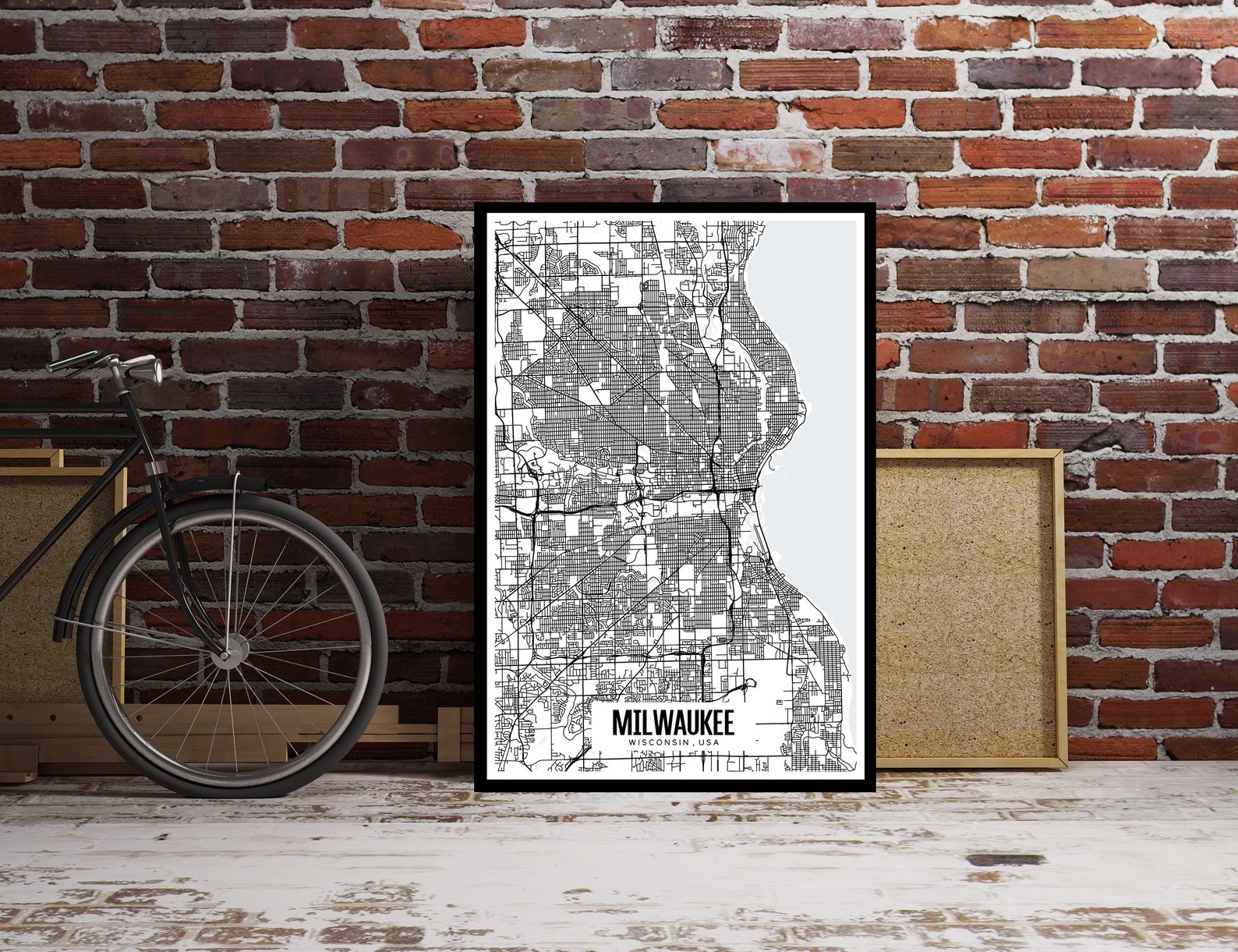 Milwaukee Wisconsin Map Printable Printable Map for Office | Etsy