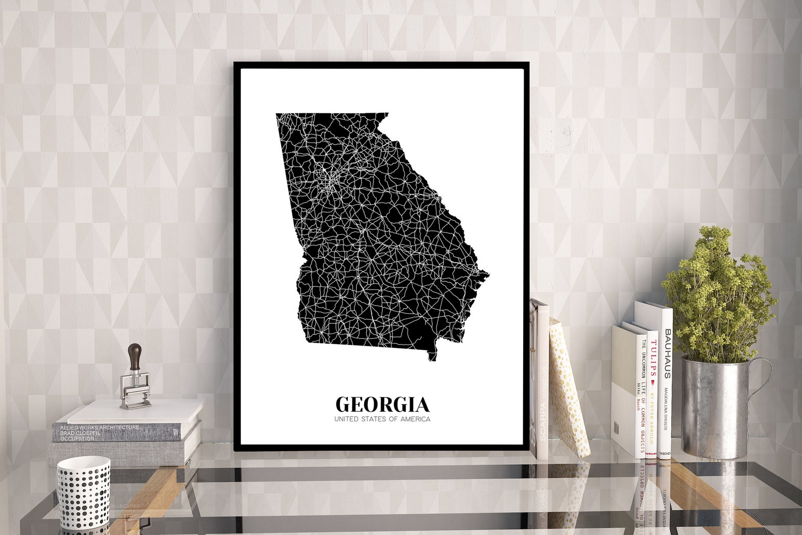 Map of Georgia Printable Georgia Map Printable GA Map - Etsy