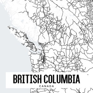 British Columbia Map Printable Printable Map for Office - Etsy