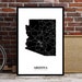Map of Arizona Printable Arizona Map Print Printable AR Map - Etsy