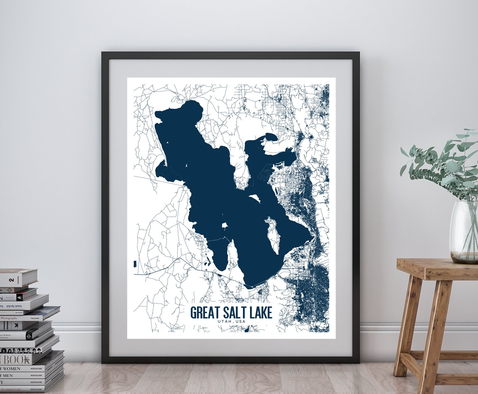 Great Salt Lake Utah Printable Map Great Salt Lake Wall Art - Etsy