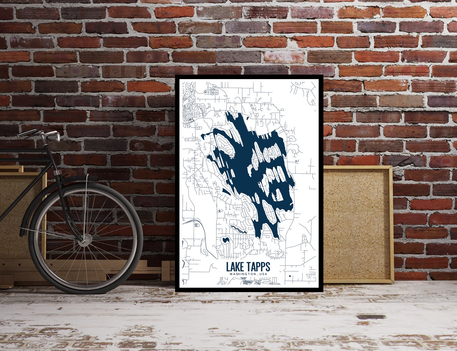 Lake Tapps Washington Printable Map Lake Tapps Wall Art Lake - Etsy