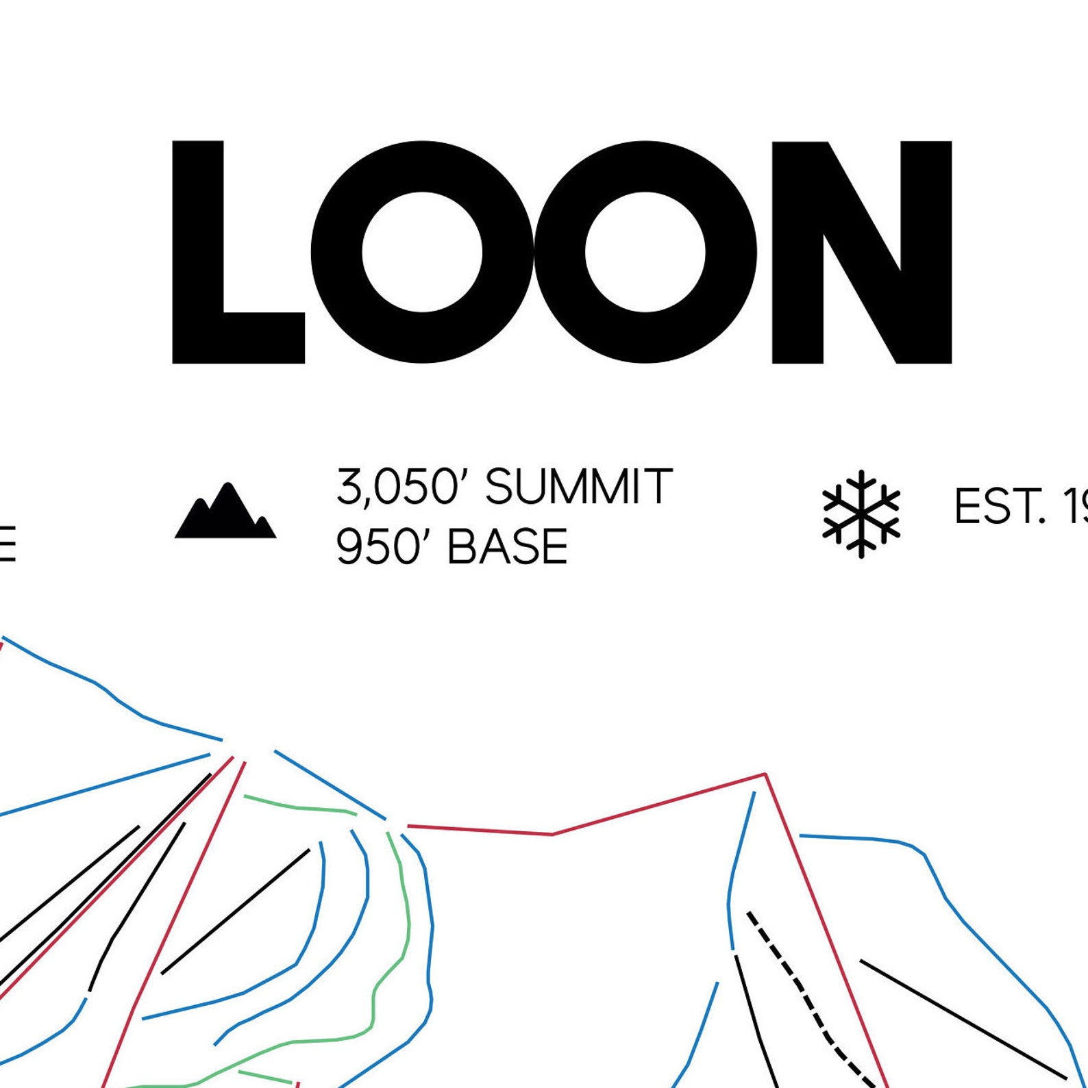 Loon Mountain Printable Ski Resort Map Ski Map - Etsy