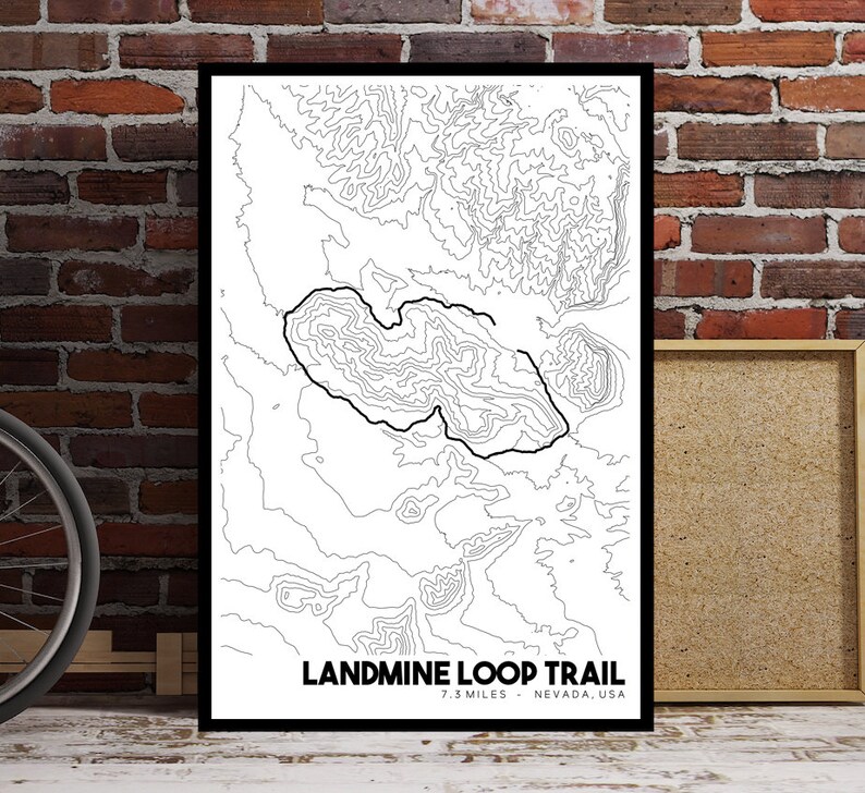 The Landmine Loop Trail Topographic Map, Printable Mountain Biking Map ...