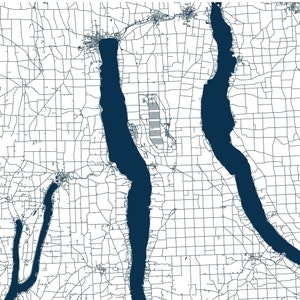 Seneca Lake New York Printable Map, Seneca Lake Wall Art, Seneca Lake ...