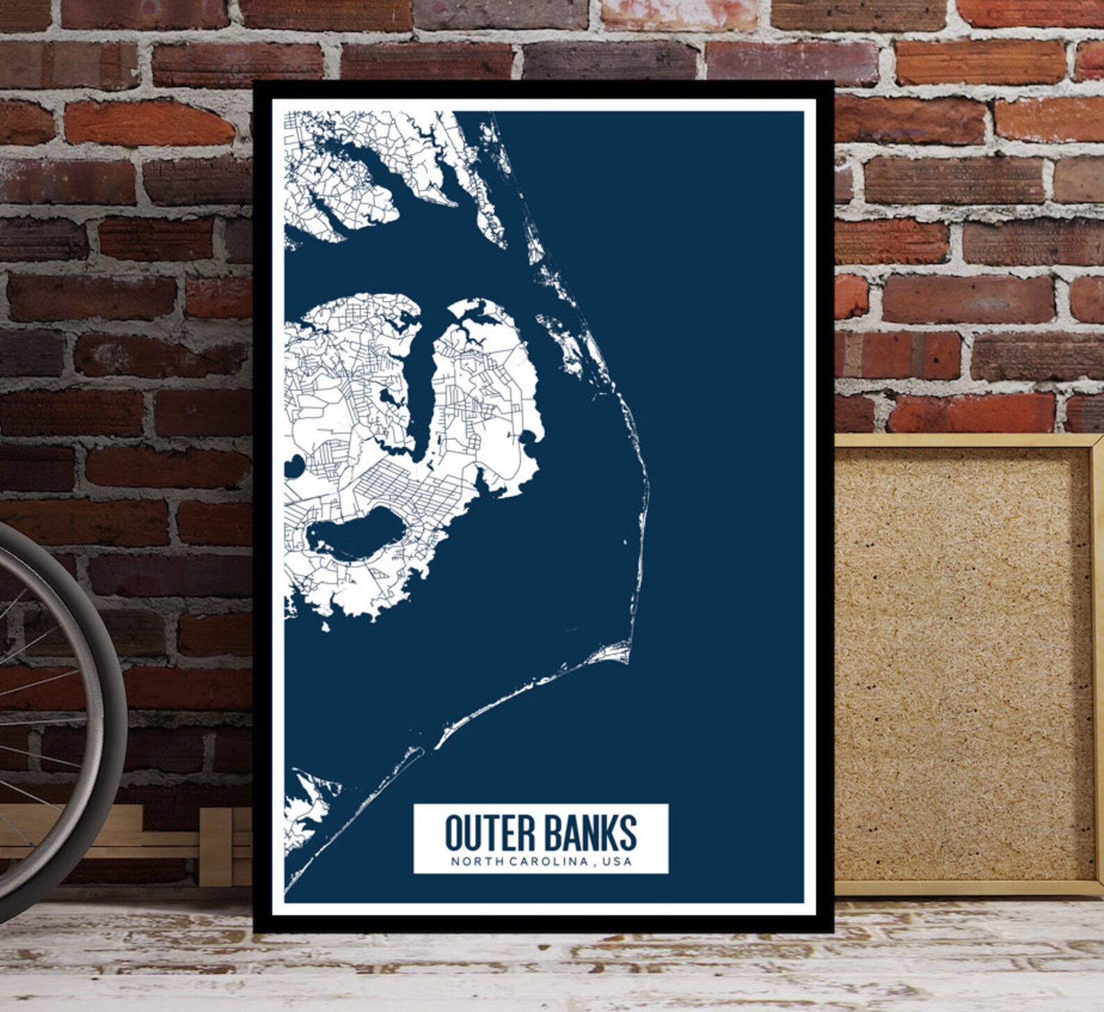 Outer Banks North Carolina Printable Map Outer Banks NC Wall - Etsy