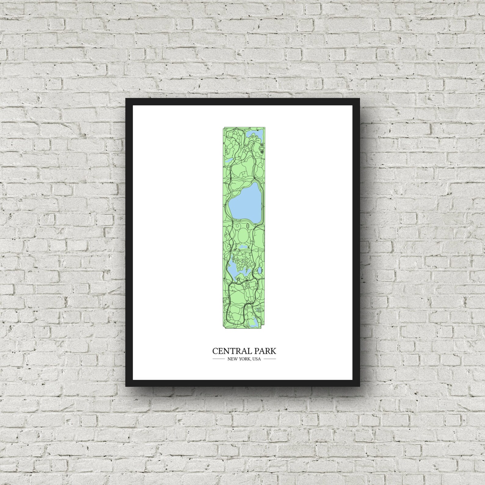 Central Park Map Printable NYC Map Poster Central Park Wall - Etsy