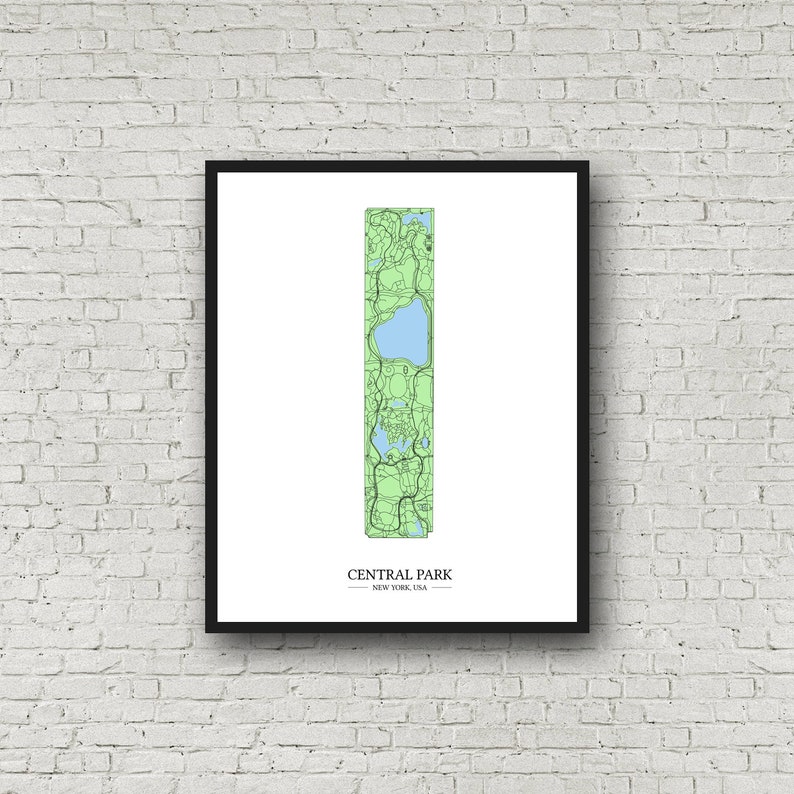 Central Park Map Printable NYC Map Poster Central Park Wall - Etsy Canada
