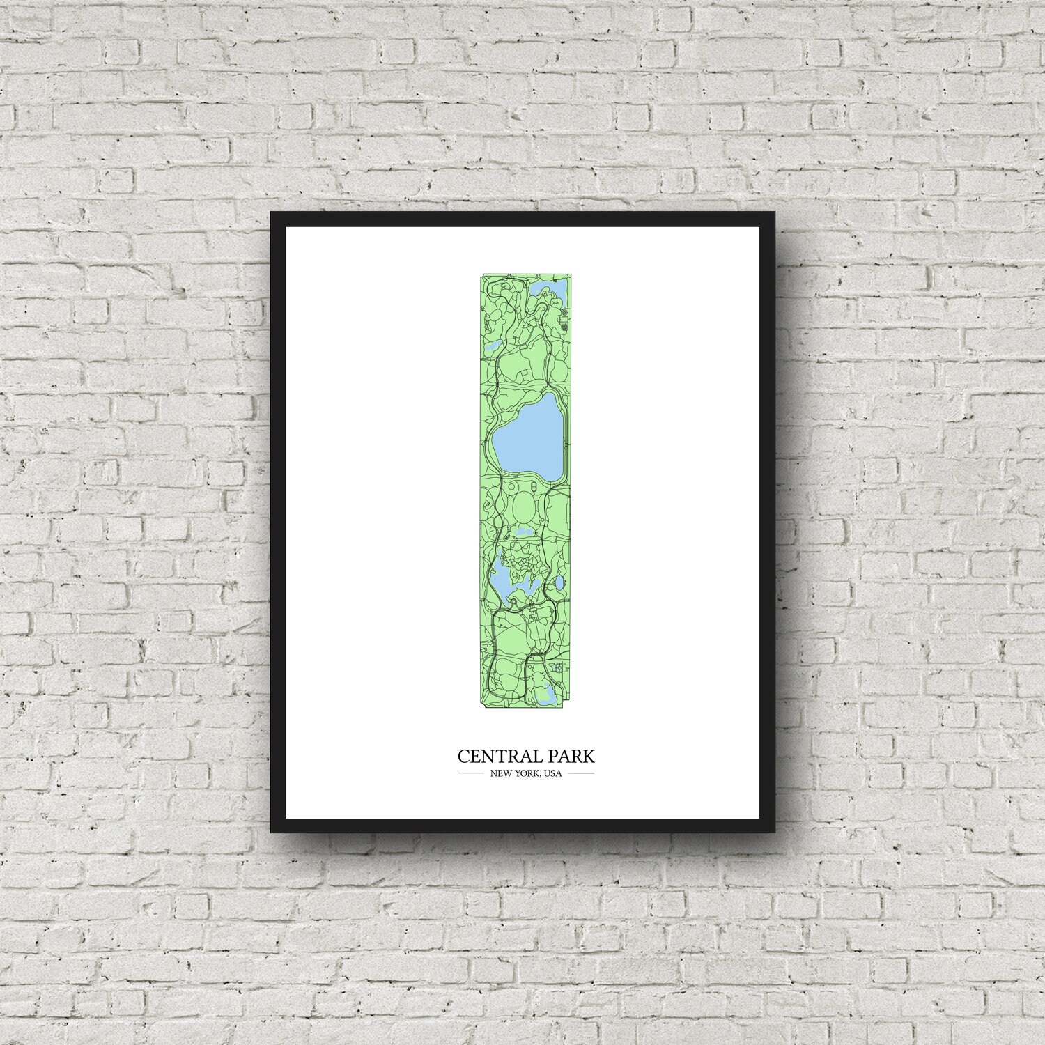 Central Park Map Printable NYC Map Poster Central Park Wall - Etsy Canada
