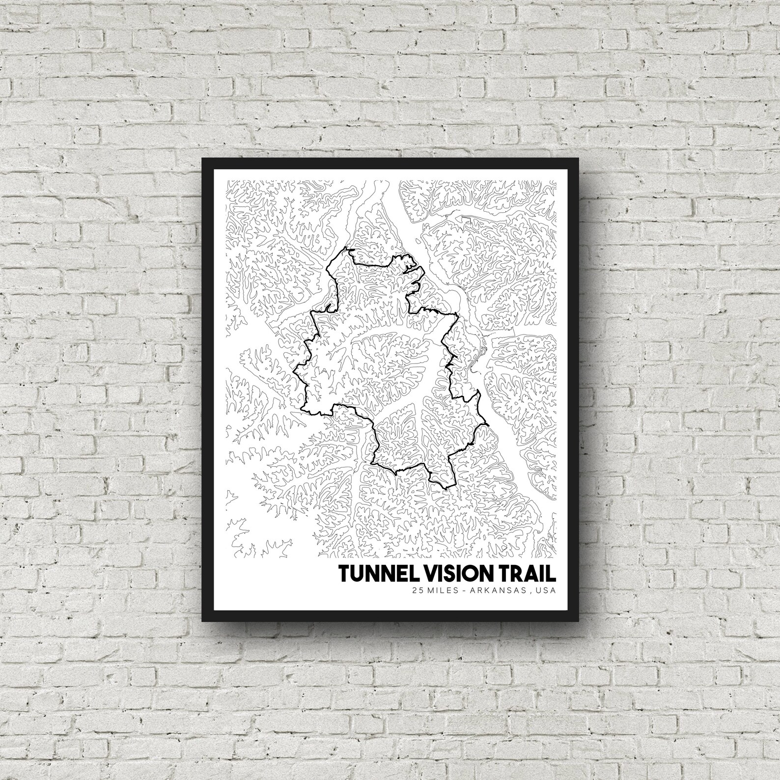 Tunnel Vision Trail Topographic Map Printable Mountain Biking - Etsy