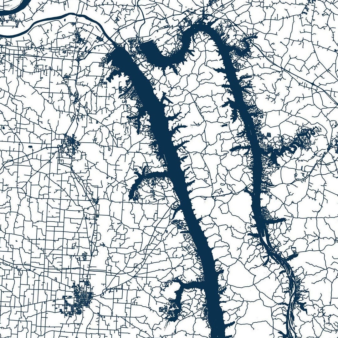 Kentucky Lake Printable Map Poster Kentucky Lake Digital - Etsy