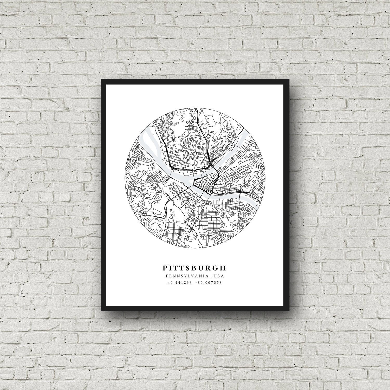 Pittsburgh Printable Map, Pittsburgh Map Poster, Pittsburgh ...