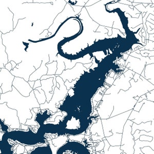 Possum Kingdom Lake Texas Printable Map, Possum Kingdom Lake Wall Art ...